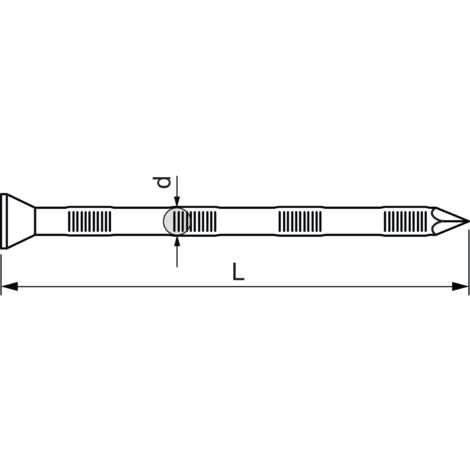 Riffelnägel 4,5x60mm Senkkopfnägel Drahtstifte mit Diamantspitze Stahl ...