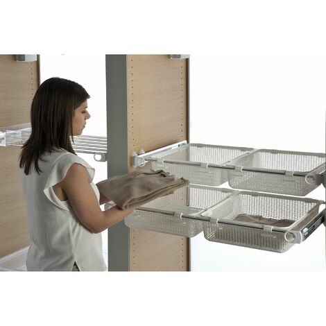 SERVETTO Self System Korbauszug verstellbar Aluminium/weiß