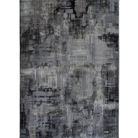 Tapis salon 230 x 160 cm lavable machine poils longs gris clair ...