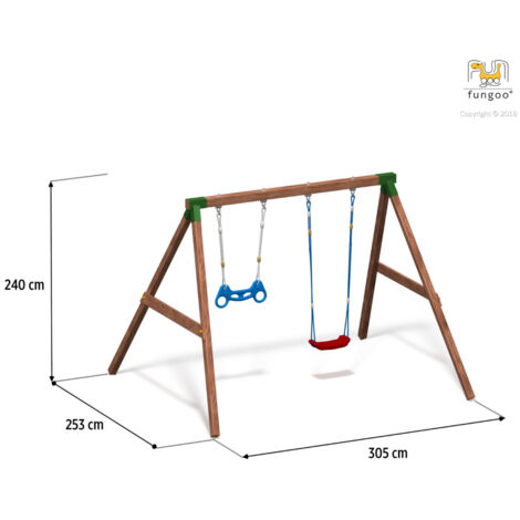 Fungoo Doppelschaukel "Swing Fly 2.0", teak