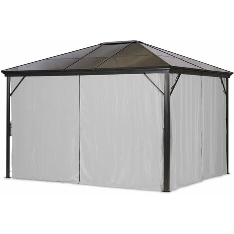 Leco Profi-Pavillon Metall-Gartenüberdachung 300 x 365 cm, graues Dach ...