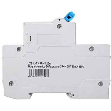 Interruttore Magnetotermico Differenziale 3P+N 25A 4.5kA 30mA 380V Occupa 4 Moduli DIN