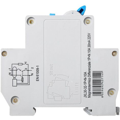 Interruttore Magnetotermico Automatico 1P+N 10A 220V Salvavita