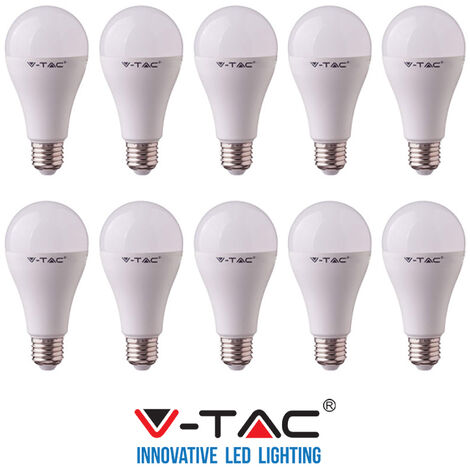 10 LAMPADINE LED V-Tac Bulbo E27 da 8.5W Lampade Luce Calda Naturale Fredda