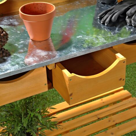 Mucola – Table de rempotage en bois d'épicéa 80x40x82 cm – 3 tiroirs ...