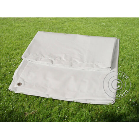Bâche, bâche de sol 2,6x3,1m PVC, Gris