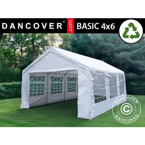 Tente de réception Basic 4x6m PE 500, Blanche