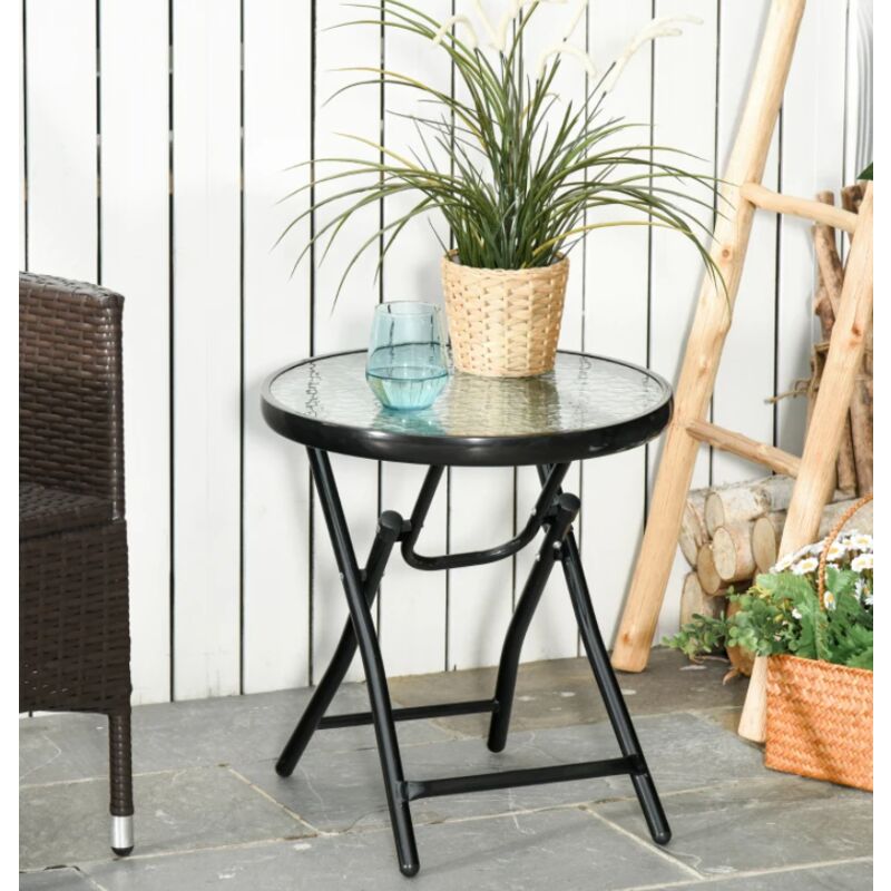 Metal folding garden table store