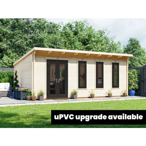 Dunster House Log Cabin Garden Office 6m x 4m Man Cave Garden Room ...