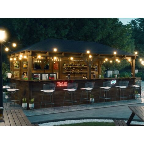Garden Bar Wooden Outdoor Pub Shed Gazebo Kiosk Counter Heavy Duty ...