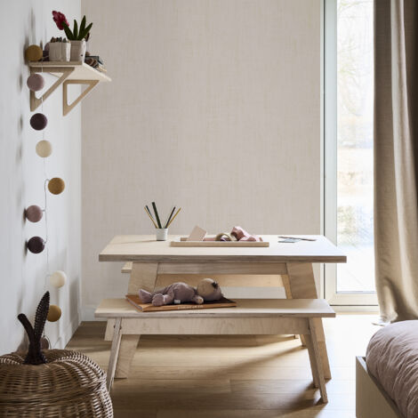 Papier peint intissé Toile de Lin Gold 1000 x 53cm Beige naturel