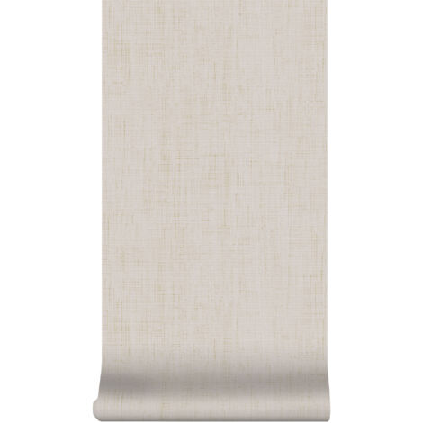 Papier peint intissé Toile de Lin Gold 1000 x 53cm Beige naturel