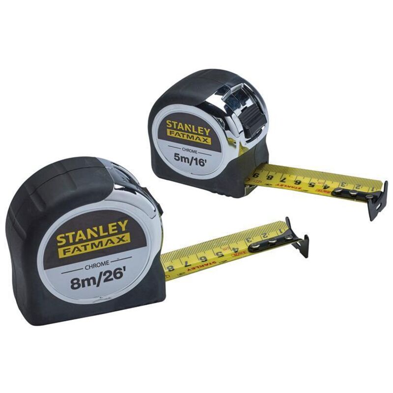Stanley FMHT43041-0 FatMax Chrome Pocket Tape Measure Twin Pack