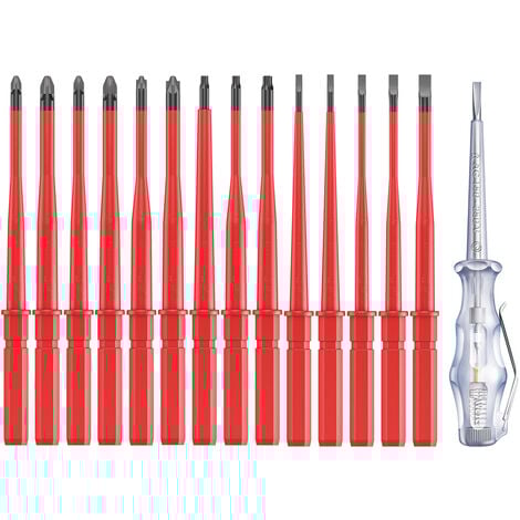 Wera 05003484001 Kraftform VDE Kompakt Extra Slim 16 Piece Interchangeable Screwdriver Set