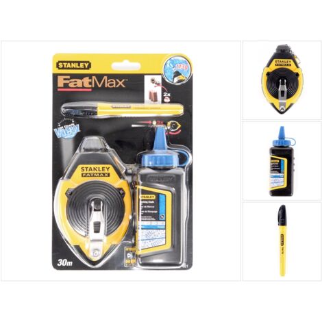 Stanley 0-47-681 FatMax Chalk Line & Blue Builders Chalk 30m