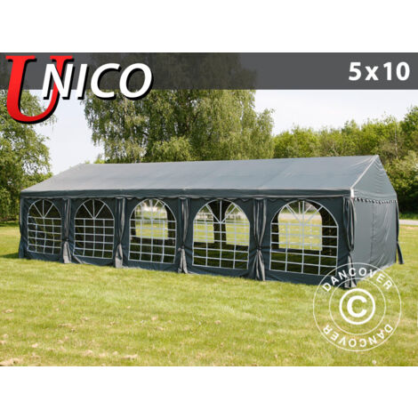 Tendone gazebo per feste UNICO 5x10m, Grigio scuro