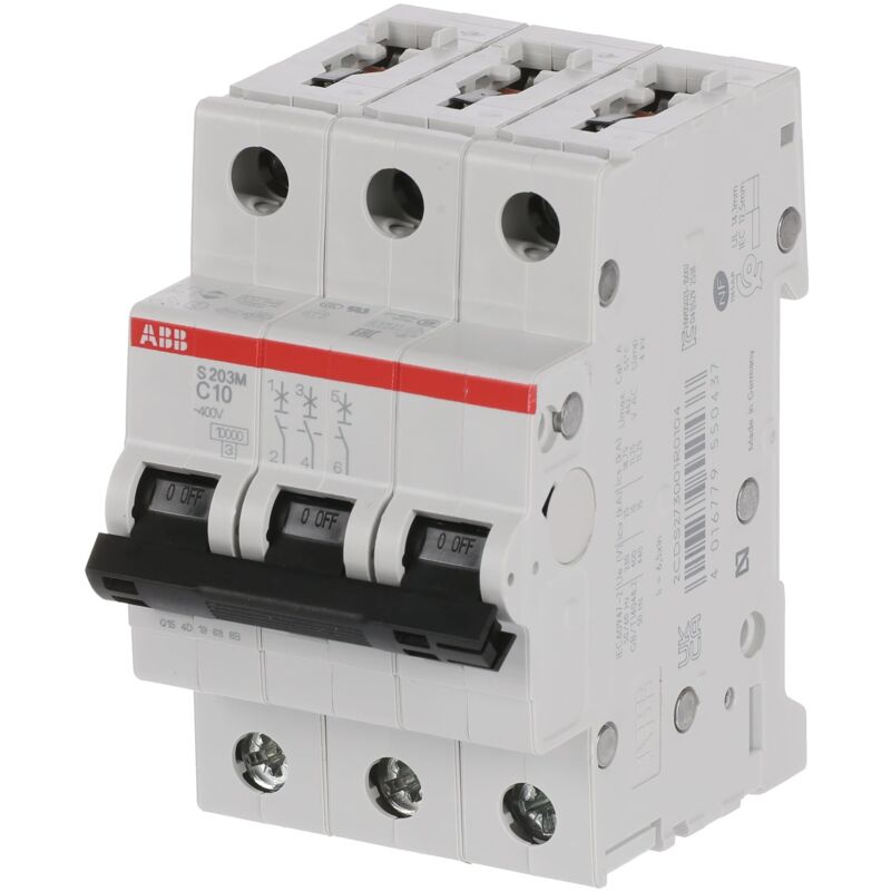 Disjoncteur S200M 3P C10 10kA - ABB2CDS273001R0104