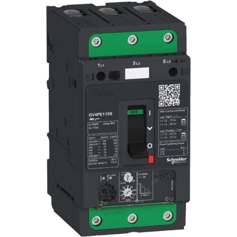 TeSys GV - disjoncteur magnéto-thermique - In 115A - 25kA - Everlink ...