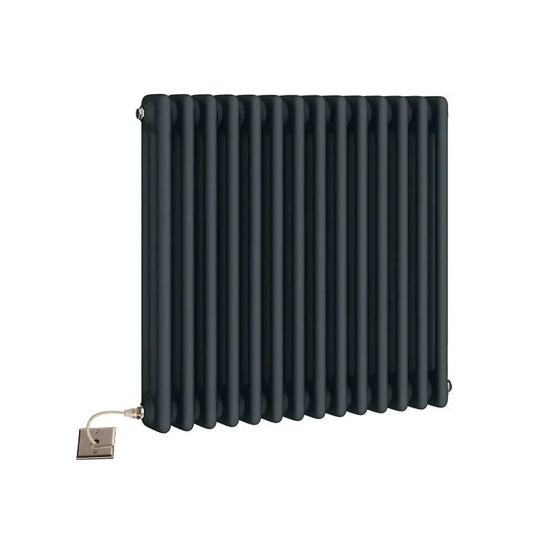 Traditional Electric Anthracite 3 Column Radiators 600mm high 425mm wide