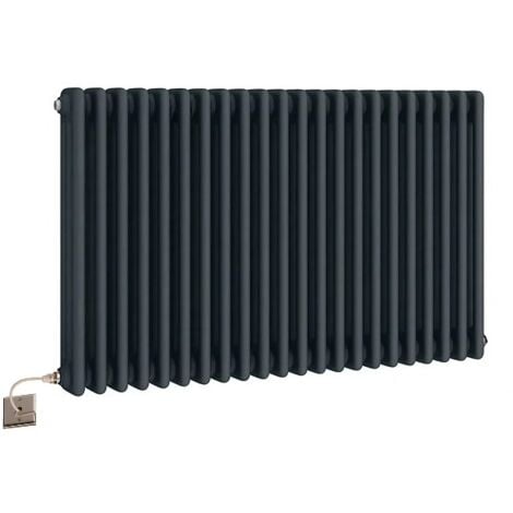 Traditional Electric Anthracite 3 Column Radiators 600mm high 1010 mm wide