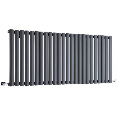 Single Oval Panel Radiators 600mm High 1460mm Wide – Anthracite
