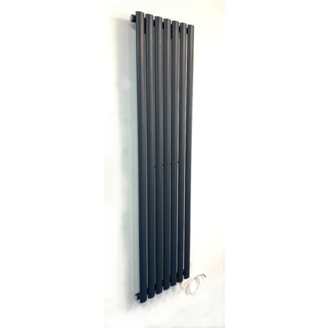 Electric Anthracite Single Oval Tube Radiators 1600 x 420 Vertical ...