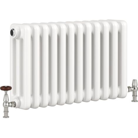 3 Column White Traditional 300h x 599w Column Radiator Old Cast Iron ...