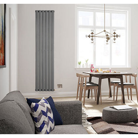 Electric 1800 x 452 Single Anthracite Flat Tube White Central Heating ...