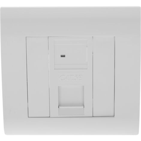 BeMatik - Caja de pared o canaleta de 80x80 con 1 RJ45 FTP Cat.5e 568B