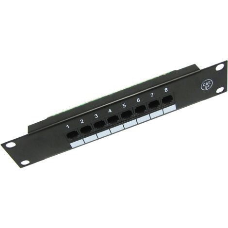 RackMatic - Patch panel 10" para armario rack 8-port RJ45 Cat.5e UTP 1U