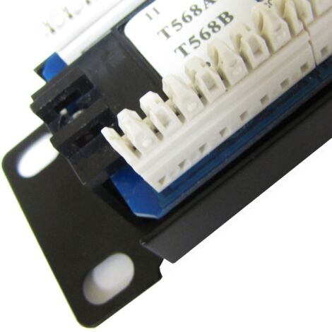 RackMatic - Patch panel 10" para armario rack 12-Port RJ45 Cat.5e UTP 1U