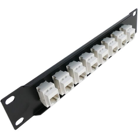 RackMatic - Patch panel 10" para armario rack 8-port RJ45 Cat.5e UTP 1U ...