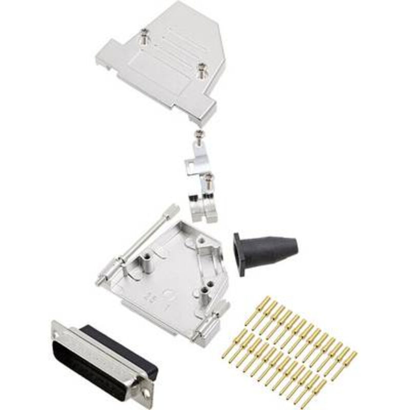 Kit embase SUB-D mâle mâle, droit 25 pôles encitech DTSL25-LJSRG-S-DBCP-K 6355-0067-03 45 ° à ...