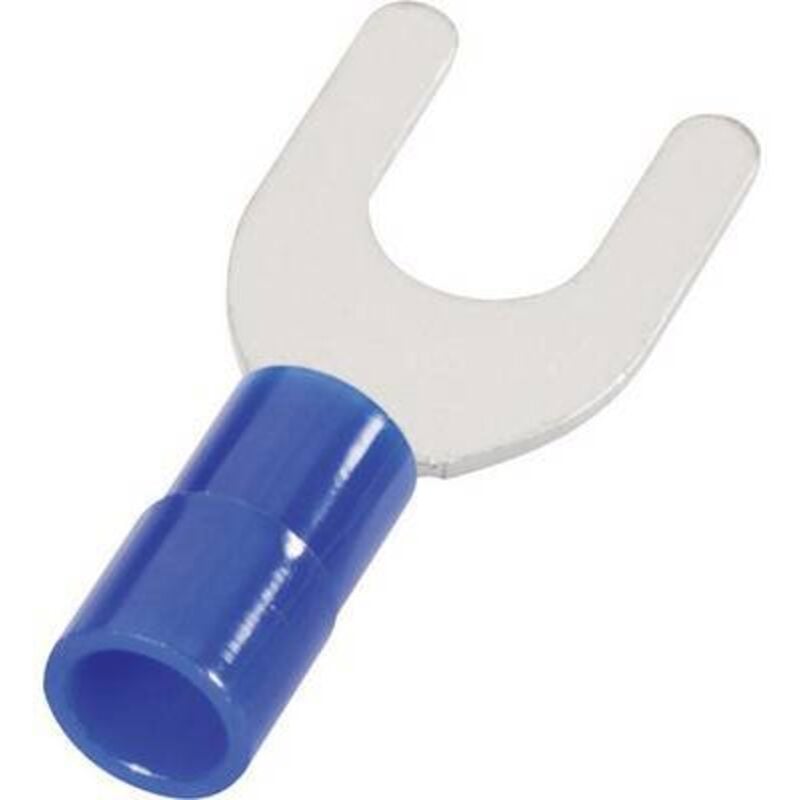Cimco 180174 Cosse à fourche 16 mm² Ø du trou=6.4 mm partiellement isolé bleu 1 pc(s) D24947