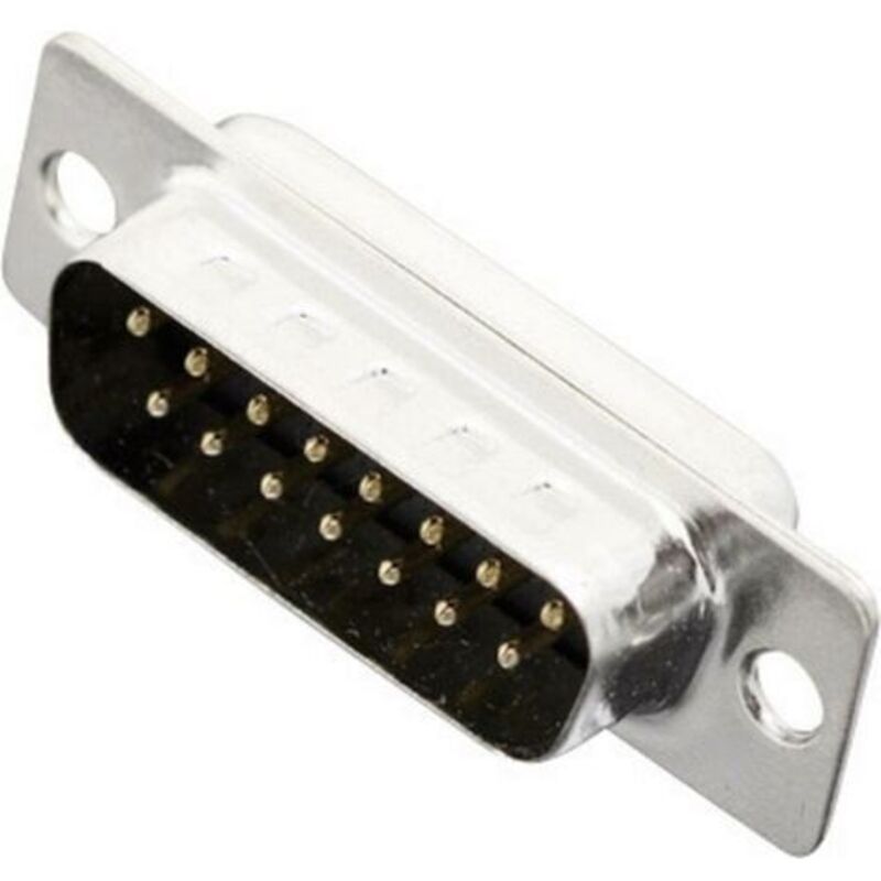 Embase SUB-D mâle 15 pôles MH Connectors 2101-0180-02 180 ° fût à ...