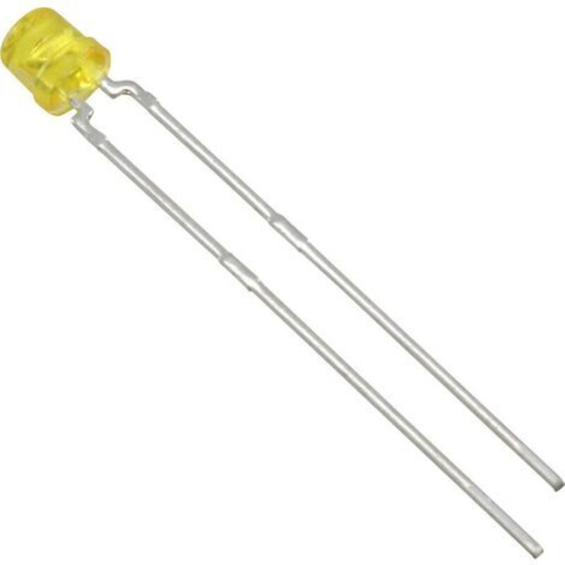 Vishay TLVY4200 LED jaune cylindrique 3 mm 30 mcd 170 ° 30 mA 2.4 V Q531051