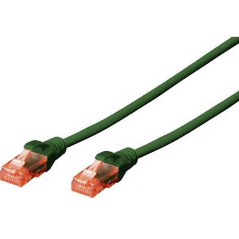 Digitus DK-1617-020/G RJ45 Câble réseau, câble patch CAT 6 U/UTP 2.00 m vert ignifuge, sans ...