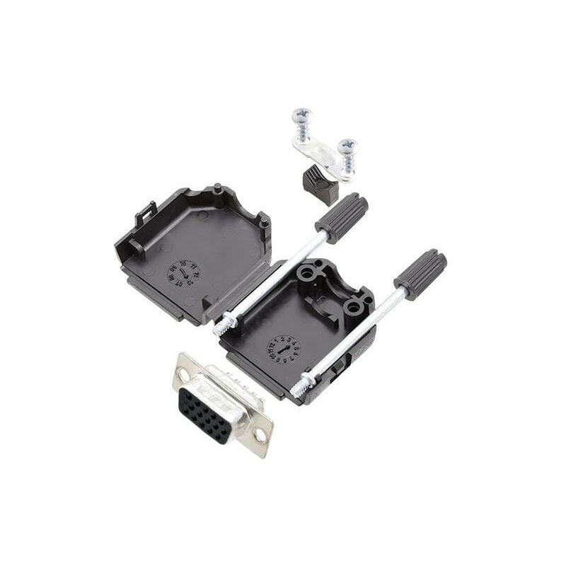 Amphenol L17DPPK09-BK+L77HDE15S Kit embase SUB-D femelle 180 ° Nombre ...