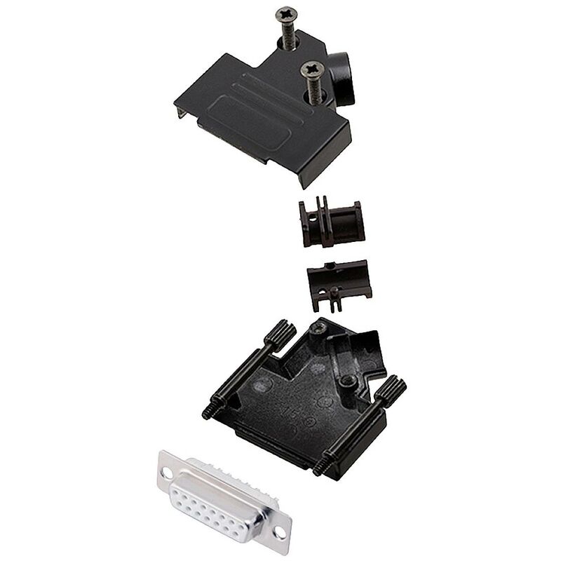 encitech D45ZK15-BK-DBS-W-K 6355-8103-12 Kit embase SUB-D femelle 45 ° Nombre de pôles: 15 fût à ...