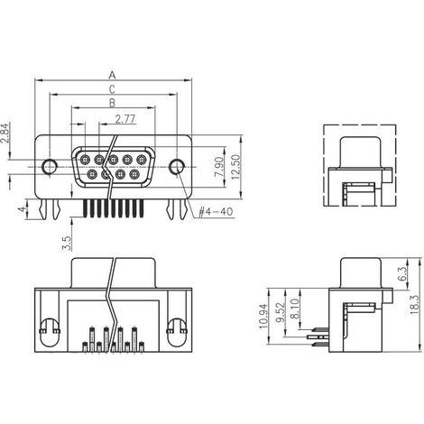 Connfly DS1037-09FNBKT7-0CC Embase SUB-D femelle Nombre de pôles: 9 pin à souder 1 pc(s) Tray ...
