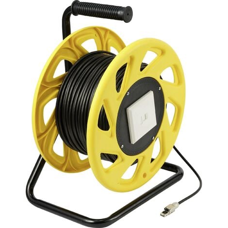Enrouleur de câble Renkforce RJ45 CAT 6a S/FTP 60 m noir gaine PUR X252882