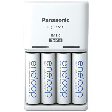 Bloc chargeur NiMH avec accus Panasonic Basic BQ-CC51 + 4x eneloop AA ...