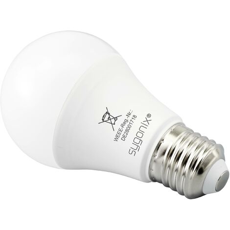 Sygonix Ampoule à LED CEE: F (A - G) SY-5218532 E27 9 W blanc chaud à ...