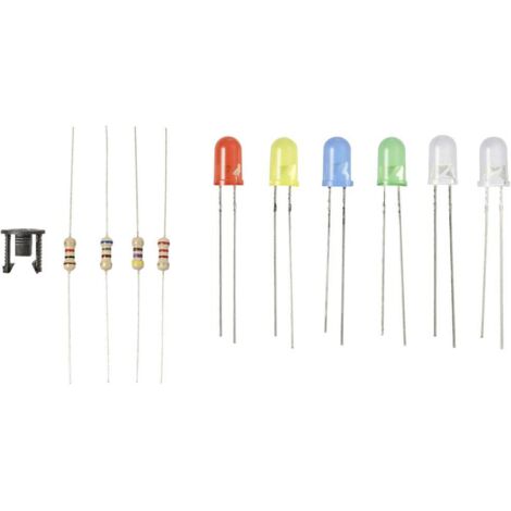 TRU COMPONENTS LED rouge, jaune, bleu, jaune-vert, blanc chaud, blanc ...