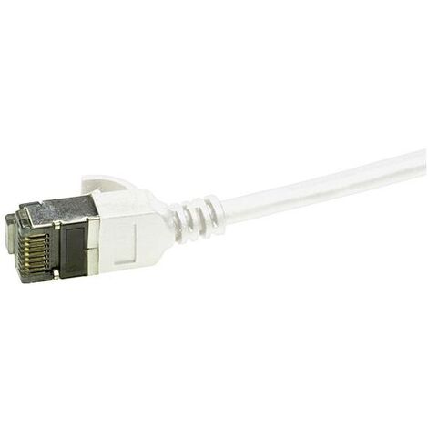 LogiLink CQ9021S RJ45 Câble réseau, câble patch CAT 6a U/FTP 0.50 m blanc extrêmement fin ...