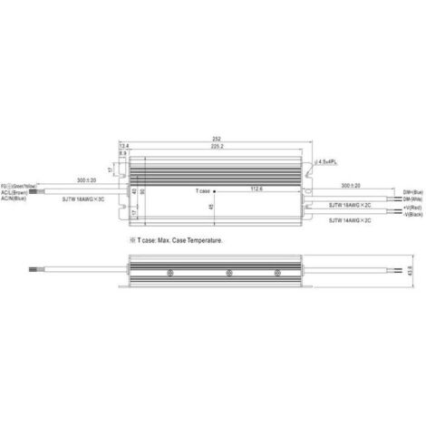 Driver LED Mean Well HLG-320H-24B 13.3A gradable pour enseignes et ...