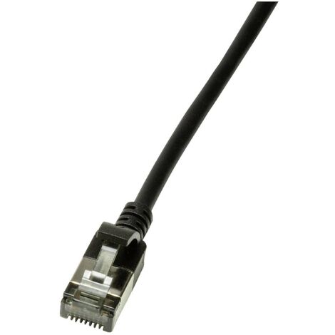 LogiLink CQ9033S RJ45 Câble réseau, câble patch CAT 6a U/FTP 1.00 m noir extrêmement fin ...