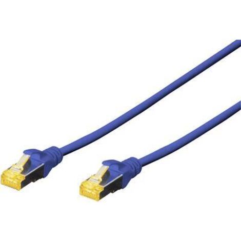 Digitus DK-1644-A-0025/B RJ45 Câble réseau, câble patch CAT 6a S/FTP 0.25 m bleu sans halogène ...