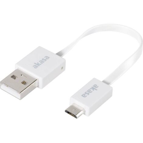 Akasa Câble USB USB 2.0 USB-A mâle, USB-Micro-B mâle 0.15 m blanc très ...
