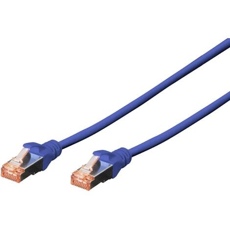 Digitus DK-1644-010/B RJ45 Câble réseau, câble patch CAT 6 S/FTP 1.00 m bleu sans halogène ...